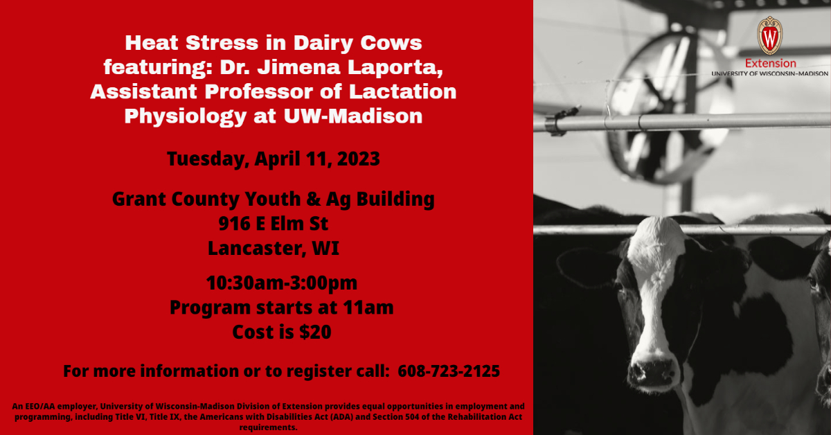 Managing Heat Stress in Dairy Cattle Workshop – April 11 – Extension ...